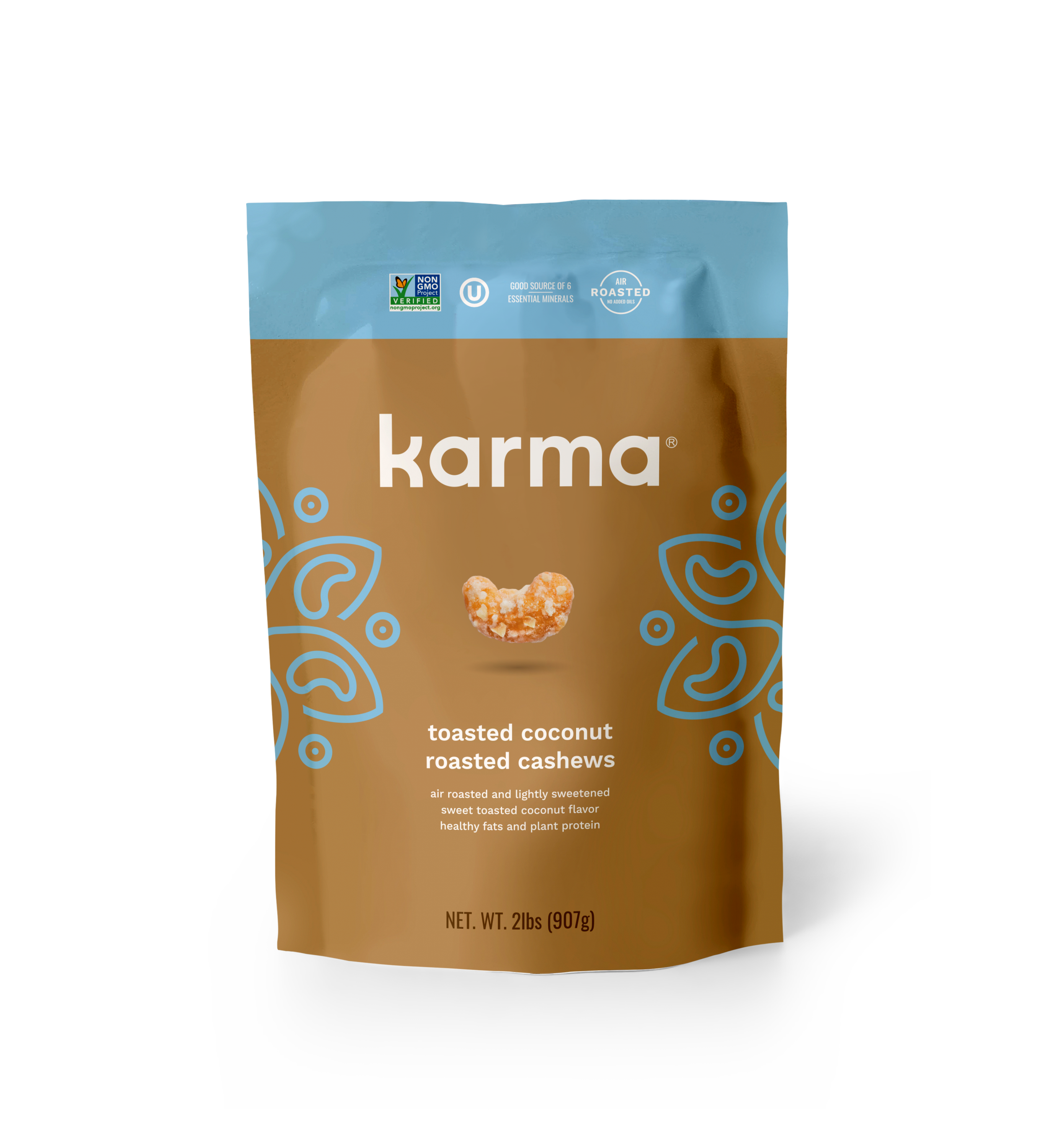 Karma Nuts Toasted Coconut Roasted Cashews, air roasted, sweet, salted ...