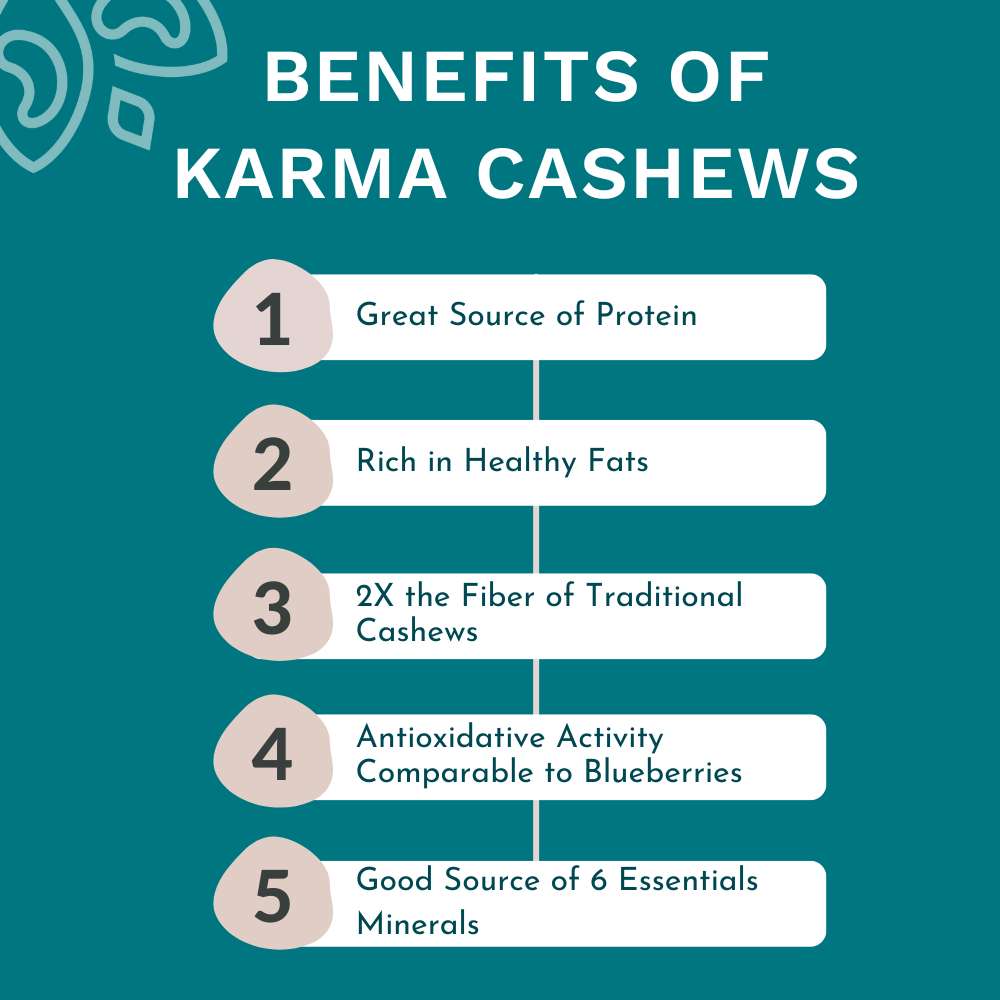 Karma Nuts Sea Salt Wrapped® Cashews, air roasted, salted, higher fiber ...