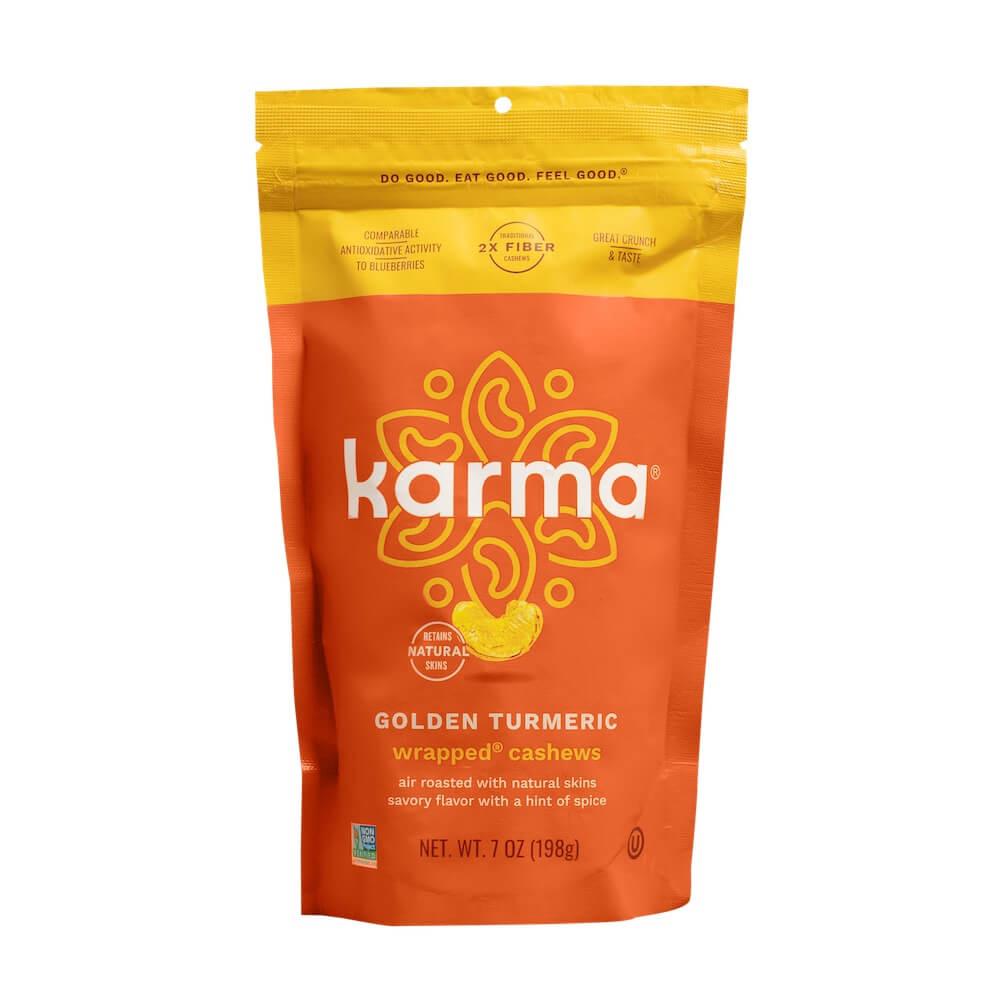 Karma Nuts Golden Turmeric Wrapped® Cashews, air roasted, salted ...