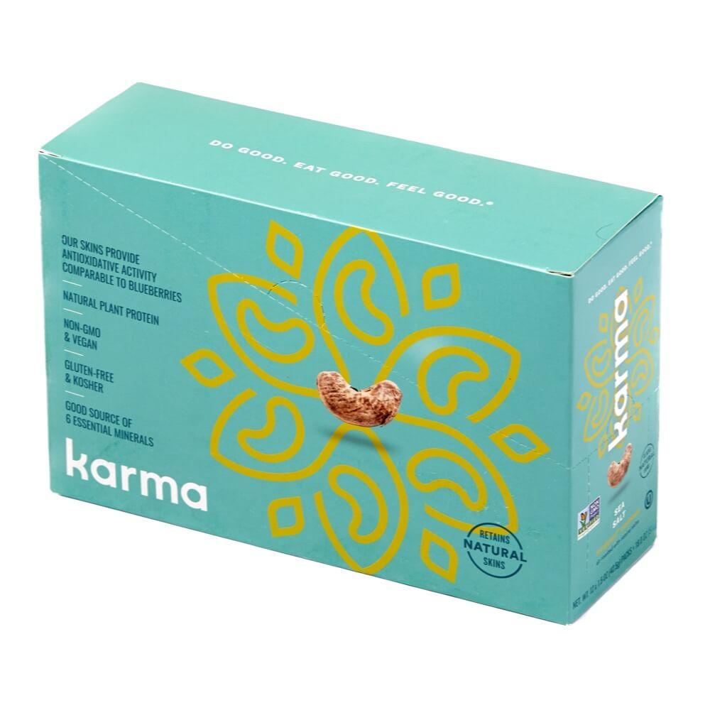 Karma Nuts Sea Salt Wrapped® Cashews, air roasted, salted, higher fiber ...